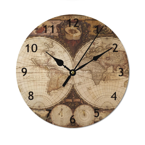 Vintage World Map Wall Clock | My Wall Clock