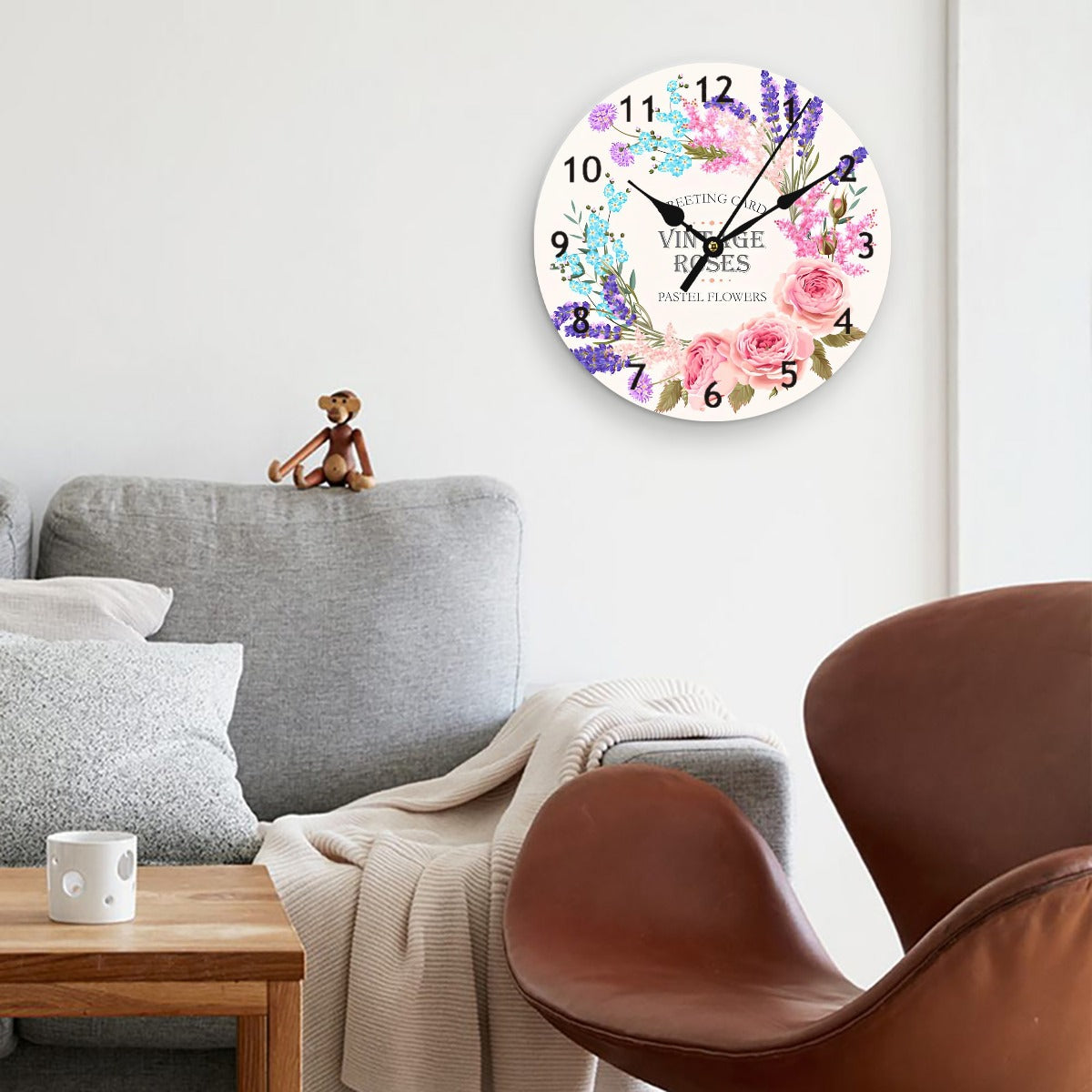 Antique Flower Clock : 50 Shades of Flowers | My Wall Clock