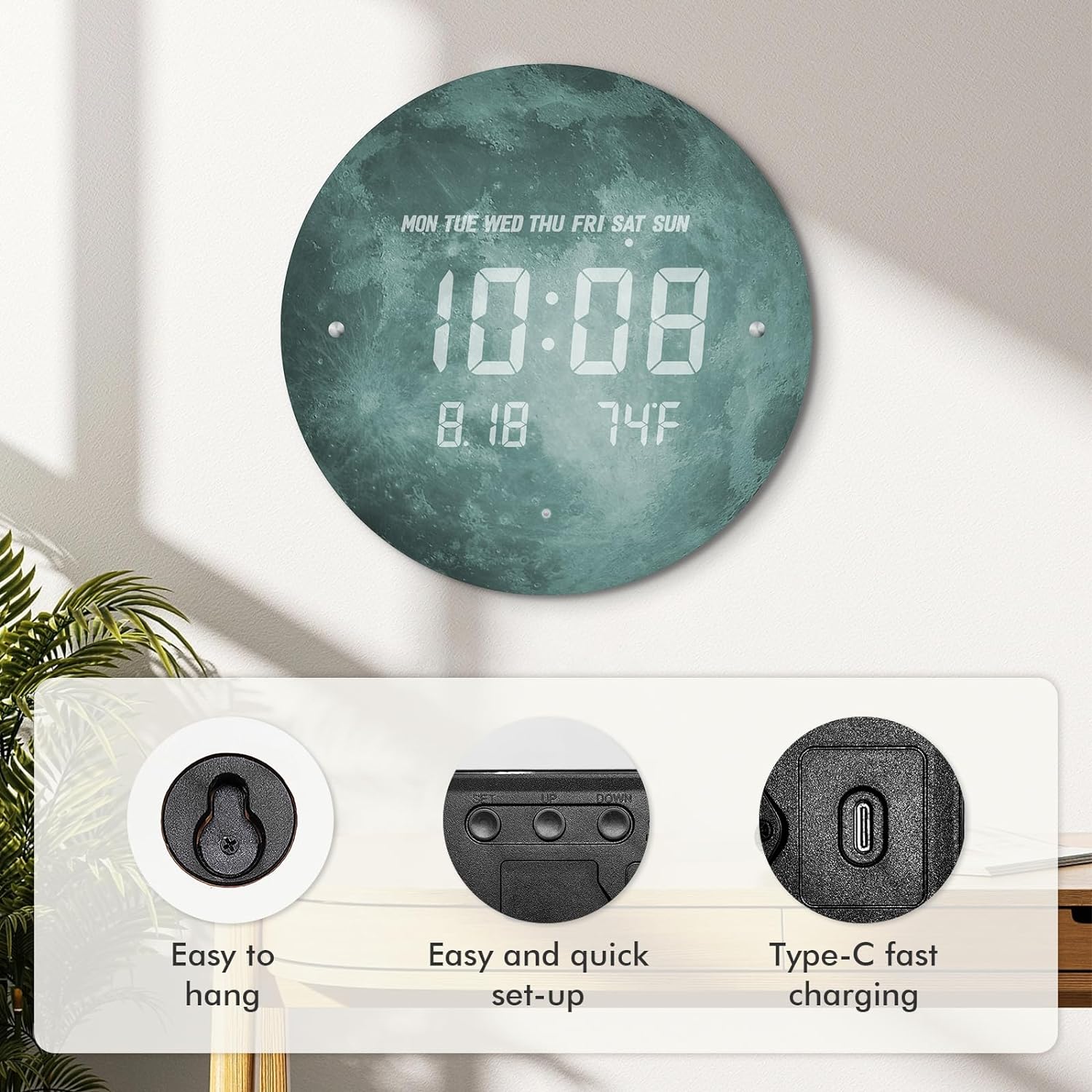 Moon Wall Clock - Smart LunaLED ™ | My-Wall-Clock - My Wall Clock