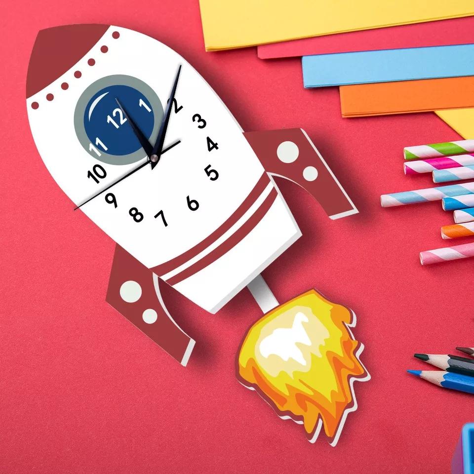 Children's Wall Clock with Pendulum Rocket | My Wall Clock