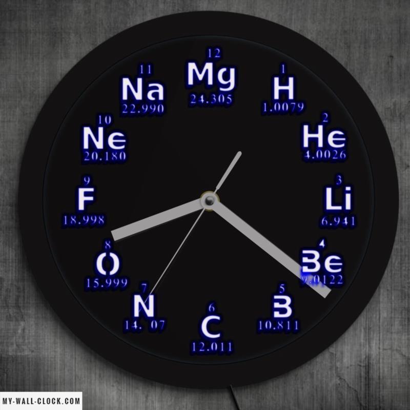 LED Wall Clock with Periodic Table | My Wall Clock
