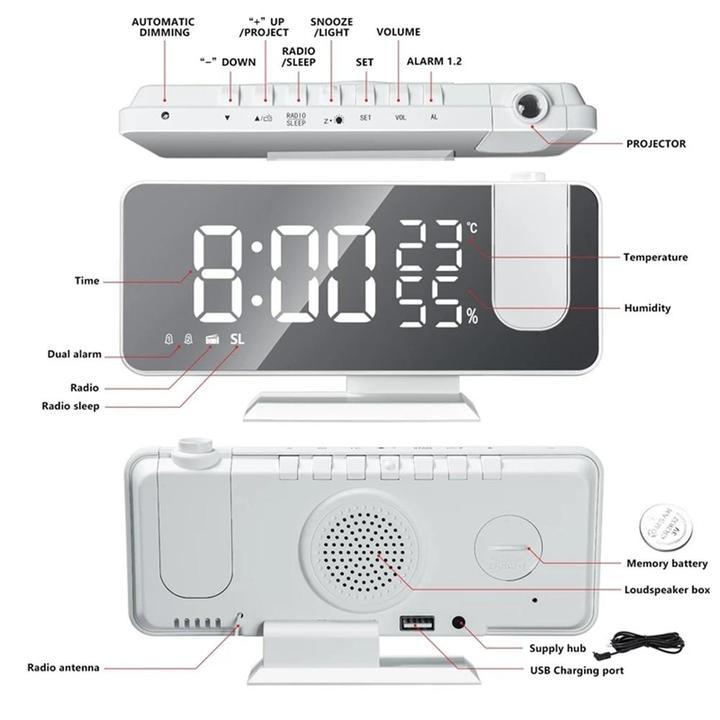 Led Digital Projection Alarm Clock | My Wall Clock