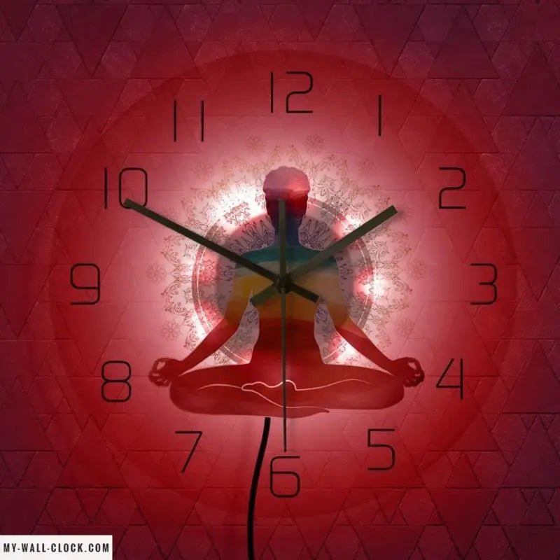 Yoga Wall Clock with LED | My Wall Clock