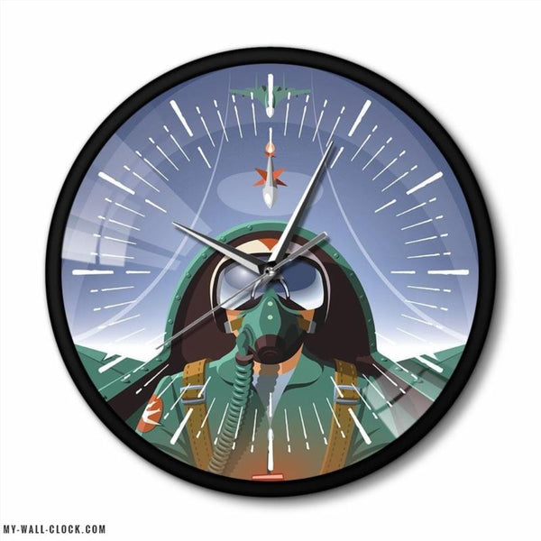 Pilot Fighter Metal Wall Clock | My Wall Clock