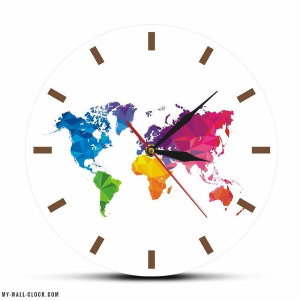Multicolor Modern World Wall Clock | My Wall Clock
