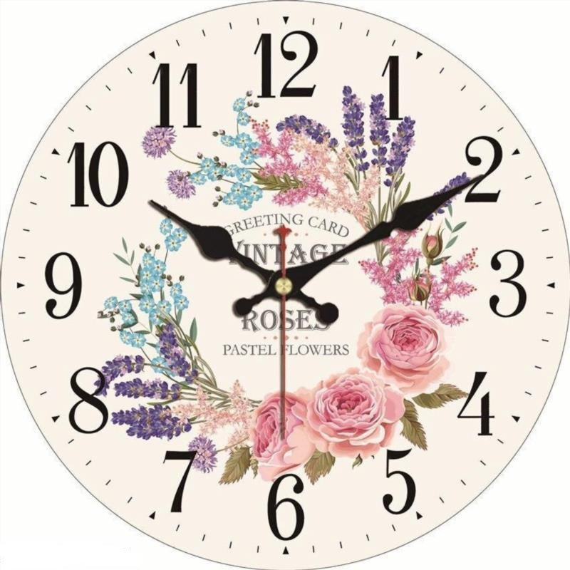 Antique Flower Clock : 50 Shades of Flowers | My Wall Clock