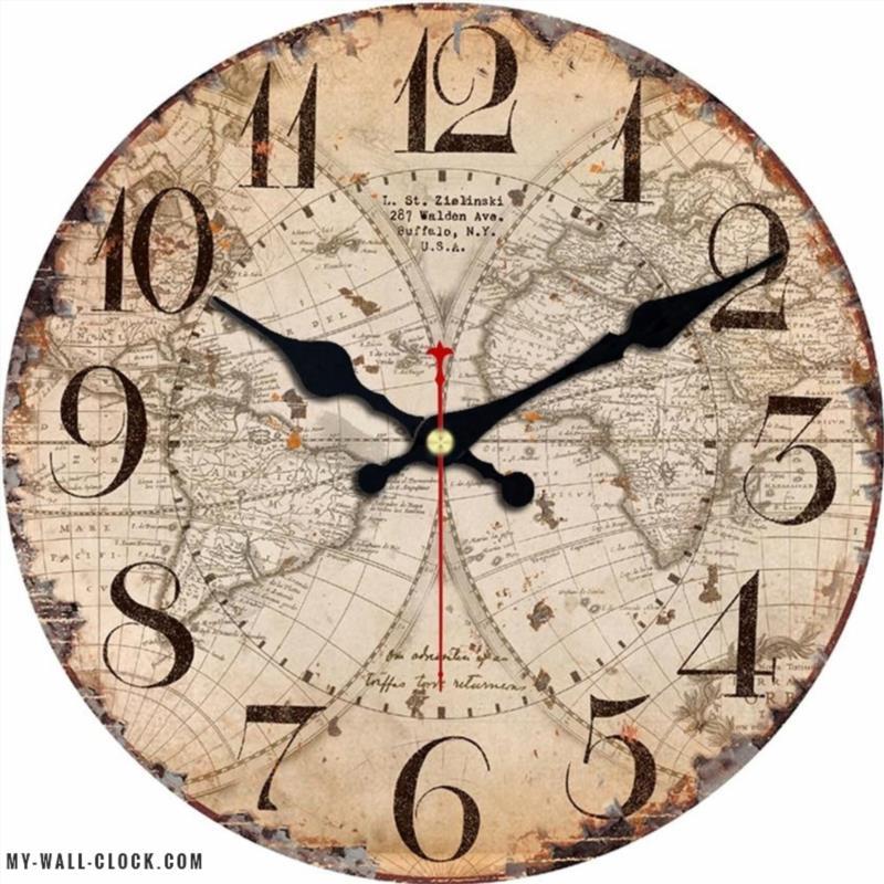 Vintage World Map Wall Clock | My Wall Clock