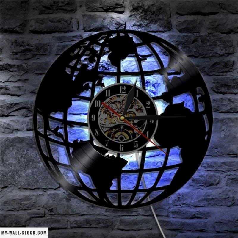 Vinyl World Map Wall Clock | My Wall Clock