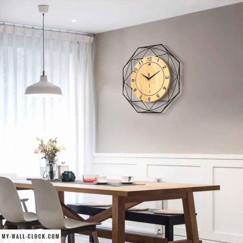 Wood and Metal Octagon Wall Clock | My Wall Clock
