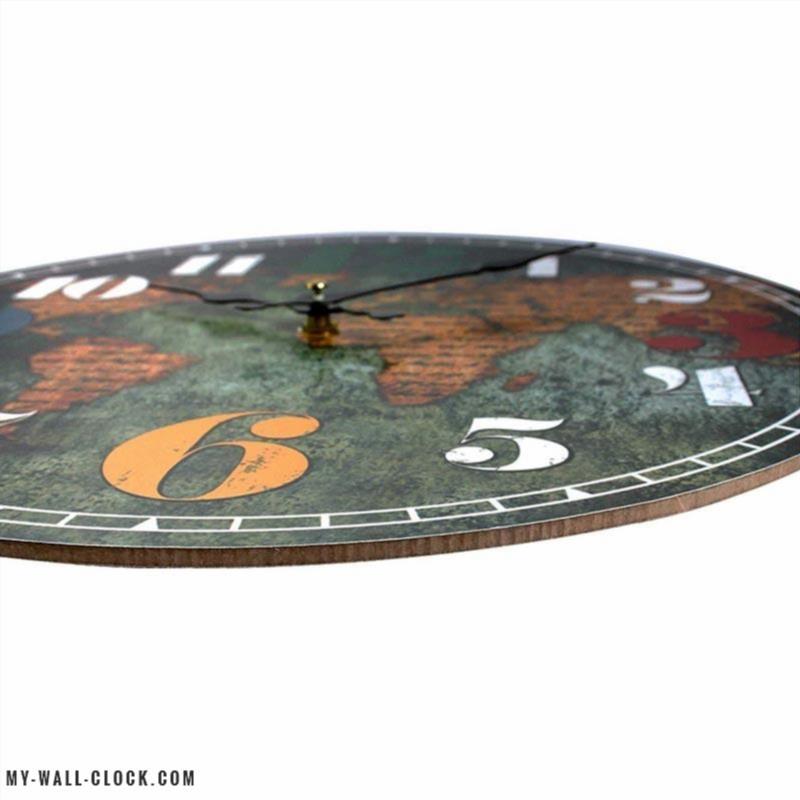 Wooden Clock with World Map | My Wall Clock