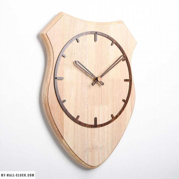 Shield Shape Wooden Wall Clock | My Wall Clock