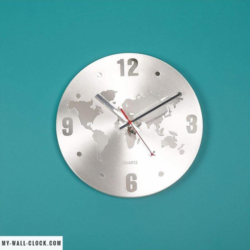 Metal World Map Wall Clock | My Wall Clock