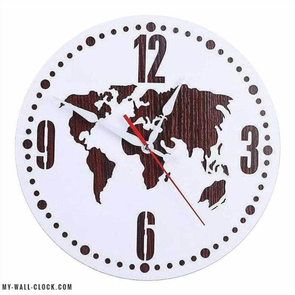 Simple World Map Wall Clock | My Wall Clock
