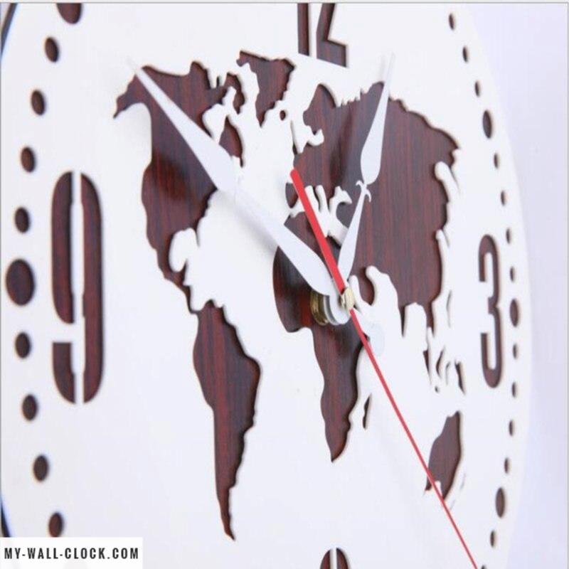 Simple World Map Wall Clock | My Wall Clock
